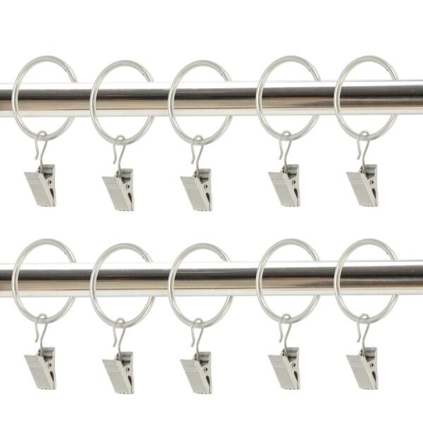 CAPASTEC カーテンリングクリップ カーテンクリップフック シャワーカーテン クリップ付き 耐久性 防錆 良質 おしゃれ 取付簡単 持ち運びにも便利 10個セット 軽量 線径2.5mm 内径25mm シャンパン商品コード：550809...