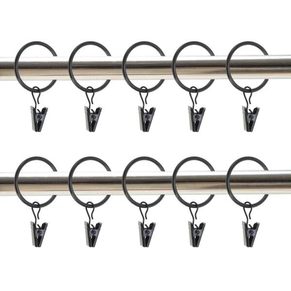 CAPASTEC カーテンリングクリップ カーテンクリップフック シャワーカーテン クリップ付き 耐久性 防錆 良質 おしゃれ 取付簡単 持ち運びにも便利 10個セット 軽量 線径3.5mm 内径32mm ブラック商品コード：5508094...