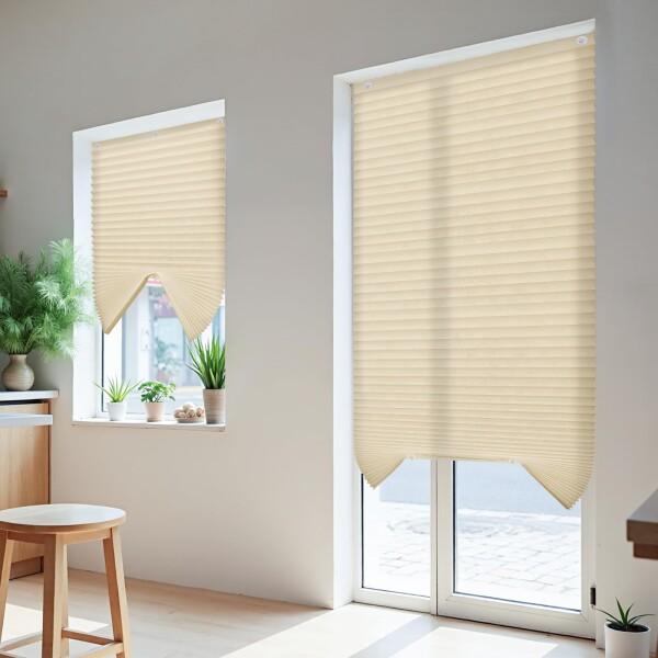 Adliy 吸盤サンシェード プリーツスクリーン 貼り付け チェーンなし 幅50cm 長さ130cm カーキ 採光生地 遮熱断熱 UVカット 防水防油 プライバシー保護 間仕切り 小窓・スリット窓 オールシーズン商品コード：55080943...