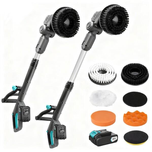 XSSIVE 20V コードレス電動スピンスクラバー/年末大掃除/お風呂掃除・浴室・浴槽・床・トイレ掃除/屋外・玄関・車・窓・ベランダ/高トルク/防水/充電式/頑固な水垢・ピンク汚れ激落ち商品コード：55080945064型番：XJ-SR0...