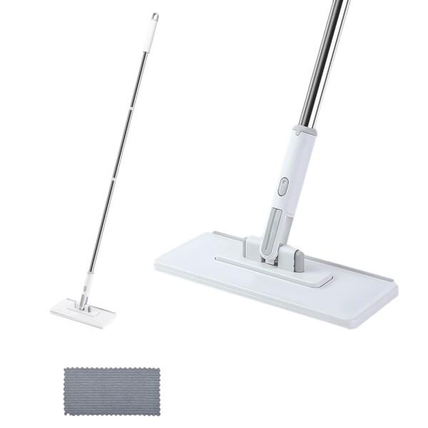 JetWave モップ 乾湿両用 ワンタッチ式 自動雑巾挟み 3段伸縮ポール 長さ調節可 ベランダ 玄関 床 フローリング対応 掃除道具商品コード：55080945081型番：LET154サイズ：なしカラー：げんしょく【ワンタッチ自動クラン...