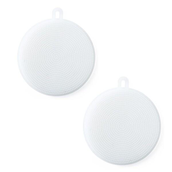 食器洗いブラシ 2個セット シリコンキッチンブラシ 洗浄ブラシ 食器洗いブラシ 果物洗い 野菜洗い 洗濯家庭用洗浄 シリコン皿スポン 多機能 抗菌防カビ 防臭 耐熱 柔軟 繰り返し使用可能 汚れ落ちる (ホワイト)商品コード：5508094...