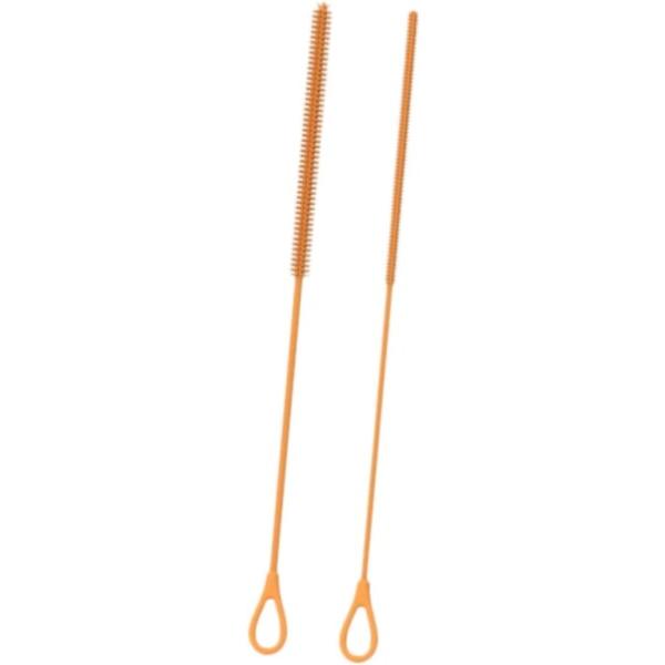 2個のシリコンストロークリーナー ストロー洗い ブラシシリコンボトルブラシは、 お手入れが簡単 柔軟性があり ハイドロフラスクに長い間（オレンジ）商品コード：55080945161型番：0309-slwwカラー：オレンジサイズ:ストロークリ...