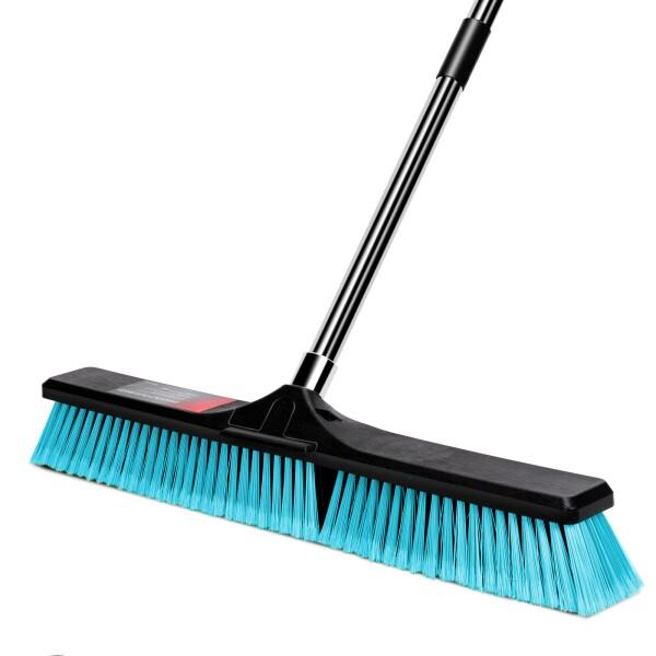 ZNM デッキブラシ 60cm大幅ヘッド 業務用 掃除ほうき タイトブラシ毛 長さ調節可能 109cm-142cm 屋外 庭園 ベランダ 工場 掃除ブラシ ブラック イェロー 青い オレンジ ダークグリーン商品コード：55080945198...