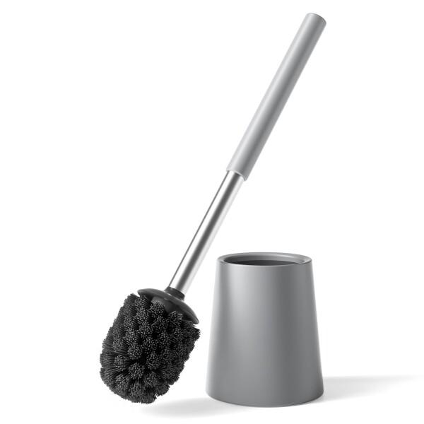Siapapla 304ステンレススチールトイレブラシ - 交換可能なブラシヘッドを備えたエレガントでモダンなトイレブラシ - バスルームやゲスト用トイレに最適、スタンド付き（グレー）商品コード：55080988046カラー：グレー【高品質...