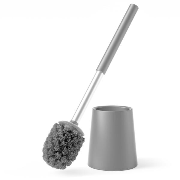 Siapapla 304 ステンレススチール製トイレブラシ - 交換可能なブラシヘッドを備えたエレガントでモダンなトイレブラシ - バスルームやゲスト用トイレに最適、スタンド付き (ブラック)商品コード：55080988048カラー：ブラッ...