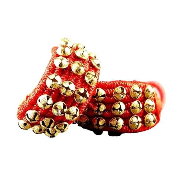 eSplanade Ghungroo、Ghungru (24 + 24) - 赤いクッション パッドに 3 ラインの Ghungroo |ベル、グングルー 3 ライン レッド パッド、レッド パッド グングルー 3 ライン | ビスタカタッ...