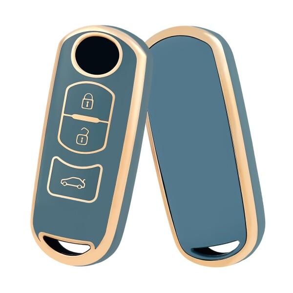 (off we go) ?用于 マツダ / Mazda 専用 3ボタン スマートキーケース TPU製 アテンザ DJデミオ Mazda3 アクセラ Mazda6 CX-3 CX-5 CX-7 CX-8 MPV NDロードスター キーカバー ...