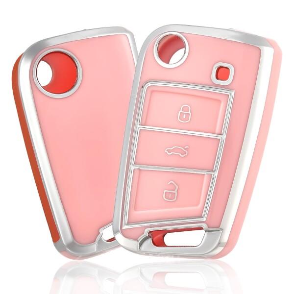 (OFF WE GO) TPU ゴルフキーケース対応 フォルクスワーゲン VW Golf 7 MK7 Polo Jetta 4 Seat Ibiza 4/5 Leon Toledo Skoda Superb Rapid Spaceback ...