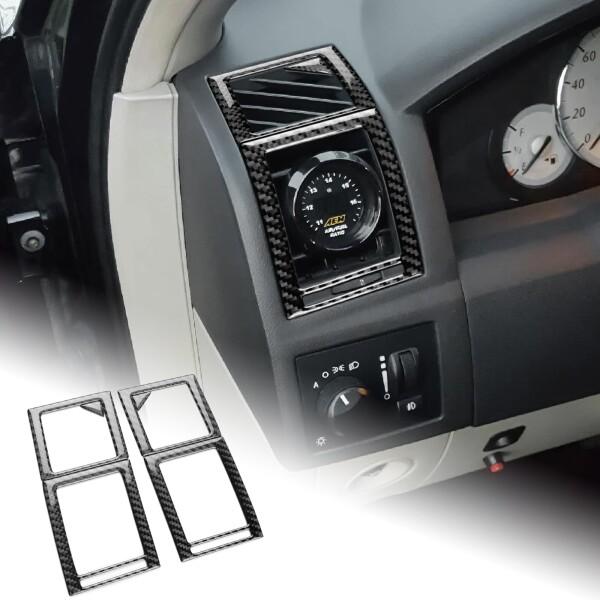 AIRSPEED クライスラー 300C 300 初代 2005-2010 専用 アクセサリー カーボンファイバー 内装 カスタム パーツ カーダッシュボードエアコンベント吹出し口ステッカー サイド吹き出し口パネル ガーニッシュ カッコいい...
