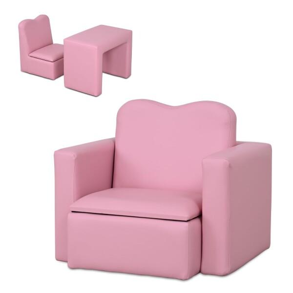 IKIFLY キッズ ソファ 子供用ソファーテーブル セット選べるカラー 肘掛けがテーブルになるソファ 組立不要 多機能 一人掛け 子ども用 チェア キッズルーム 子供部屋 リビング (ピンク)商品コード：55081099032型番：HJ9...