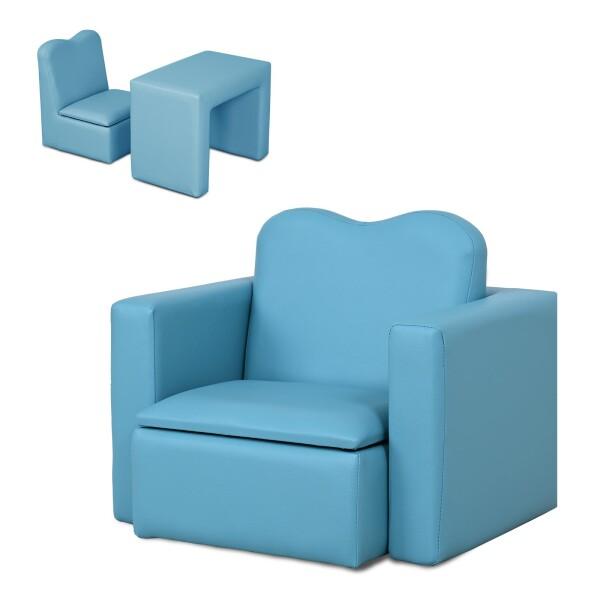 IKIFLY キッズ ソファ 子供用ソファーテーブル セット選べるカラー 肘掛けがテーブルになるソファ 組立不要 多機能 一人掛け 子ども用 チェア キッズルーム 子供部屋 リビング (ブルー)商品コード：55081099033型番：HJ9...