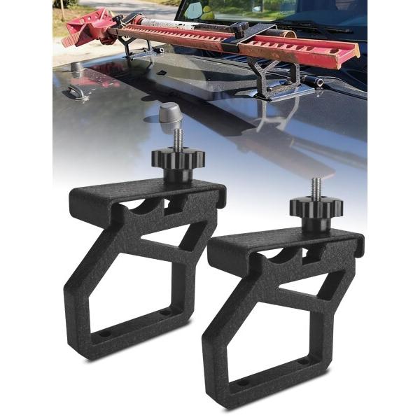 Largoods ハイリフトジャッキ フードマウント ブラケット ジープ JK 2007-2018に対応 オフロードジャッキ 取り付けブラケット 軽量アルミ合金製 ファーマージャッキ用スタンド 2個入り商品コード：55081100540型番...