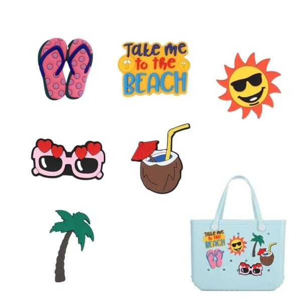 Bogg Bag Accessories、Mom Life Charmsビーチトートバッグ用、シリコンボッグバッグ用かわいいアクセサリー、ラバービーチバッグデコレーション、ガールズレディースDIYデコレーションチャーム 6個, other,...