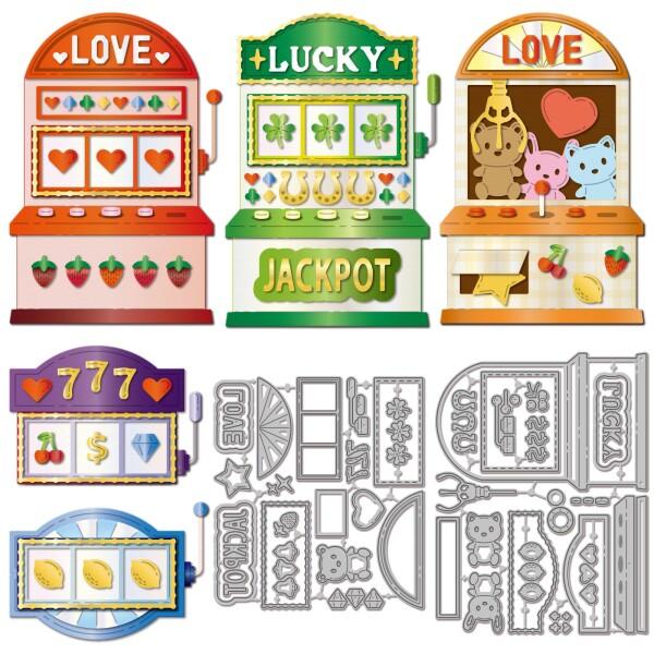 GLOBLELAND ゲームマシンカッティングダイ クローマシン スロットマシン 金属製型抜き スクラップブッキング クラフト カード作成用 エンボス型プレート商品コード：55081183957型番：WH39-58-913JPパッケージ内容...