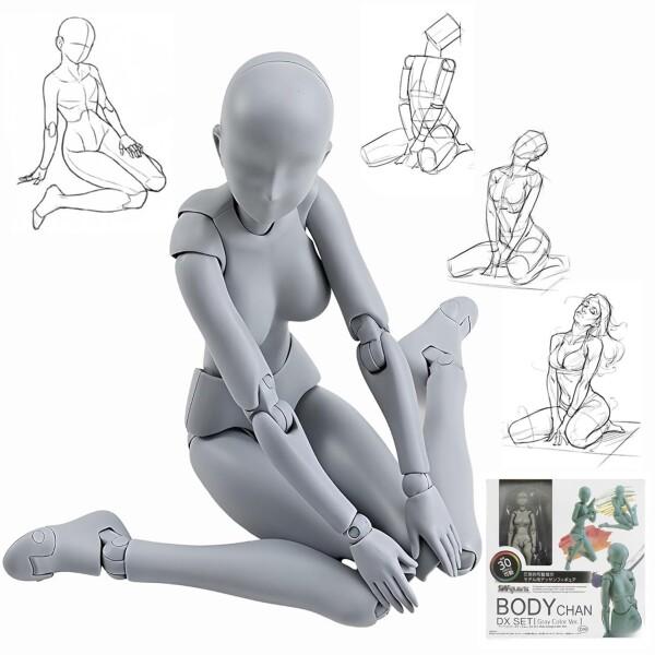 デッサン人形 30個関節可動 ポーズ人形 男性＆女性モデル スタンド付き 漫画・美術用 筋肉表現可能 デッサンドール スケッチモデル フィギュア 作画練習 美術教材 プロ用 可動式素体商品コード：55081186933型番：デッサン人形-ポ...