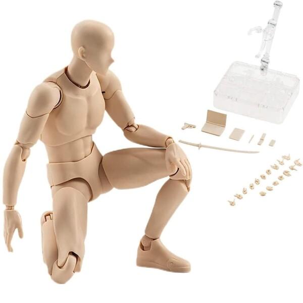 Huijokf デッサンモデル デッサン人形素体漫画 関節可動 フィギュア 人形 デッサンドール 全身ドール プレミアムスケッチ 素体 模型 キャラクター 男性 スタンド付き 作画 練習 美術 スケッチ 小道具 ジェスチャー変更可能商品コー...