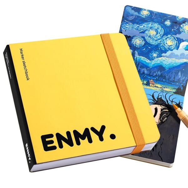 ENMY 写生帳 120mmX120mm アクリルマーカー用紙 コットン100% 水彩紙 画用紙 30枚入 超厚口 300g スケッチブック 大人用 学生商品コード：55081186955型番：ENMYXFB09-120mmサイズ：120m...