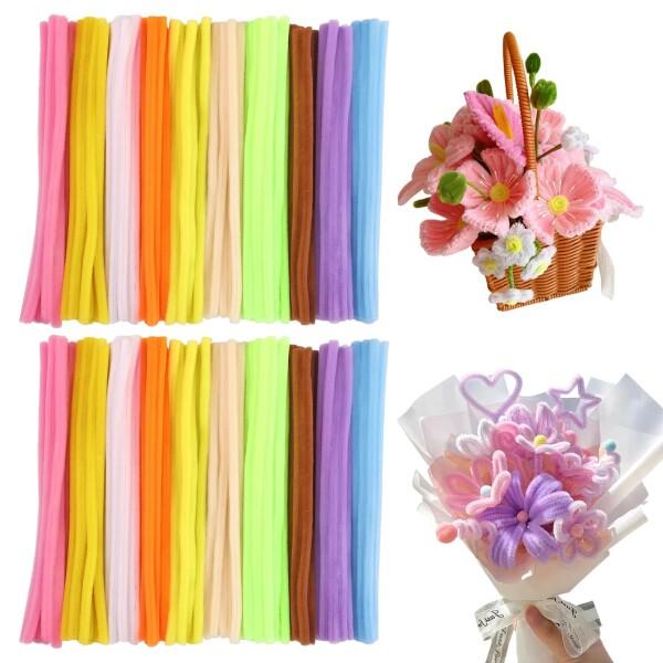 ZTFT モールフラワー キット モール 手芸モール モールドール 200本混色セット 30cm×6mm DIY工作パーティー装飾商品コード：55081187592型番：HSNNB200CMJP2サイズ：長さ 30cm・直径 6mmカラー：...