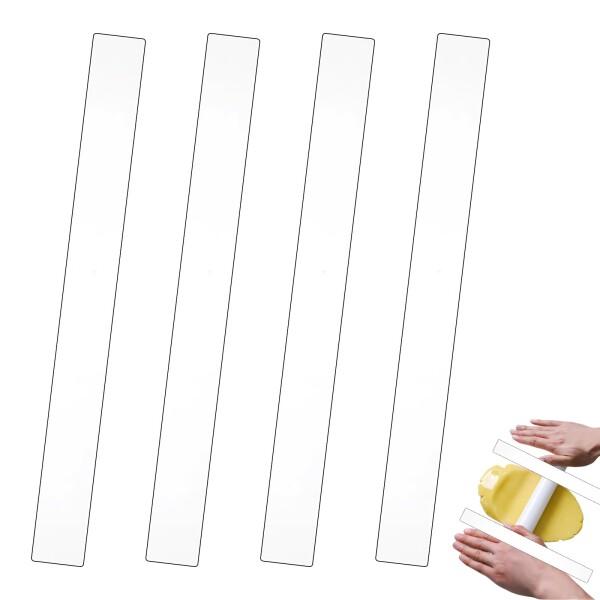 KDSSYFT アクリルルーラー ルーラー 4個セット 粘土深さガイド 粘土ルーラー 麺棒ガイド 耐熱 多機能 透明 製菓道具陶器ツール 粘土/パン/お菓子作り 厚さ定規用（2mm+3mm ）商品コード：55081188886型番：4623...