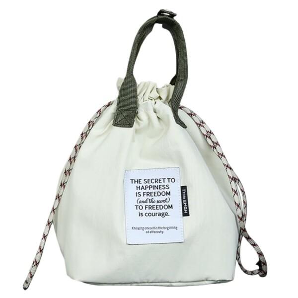 Jindizi 保冷 お弁当袋 ランチ 巾着袋 巾着ランチバッグ 保冷 保温 持ち手付き お弁当バッグ おしゃれ 手提げ 撥水 消臭 抗菌 大容量 軽量 男女兼用 通勤 通学 (ホワイト)商品コード：55081194595型番：お弁当袋サイ...