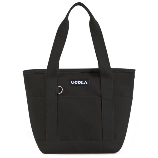 UCOLA ランチバッグ 保冷 保温 弁当袋 ランチトート 大容量  マチ広い 3層構造 断熱 防水 撥水加工 手提げ お弁当入れ メンズ レディース 通勤 通学 部活 ピクニック (ブラック) 弁当・水筒・果物・飲み物対応 オフィス ピク...