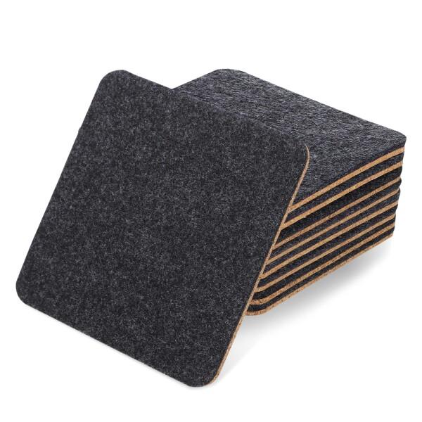 Hoement 8枚 フェルト コルク コースター テーブル コースター ドリンク用 黒 コースター 吸収材 コースター フェルト コースター ドリンク用 吸収材 コースター ドリンク用 コル商品コード：55081196515型番：GD5W...