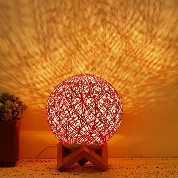 PENG テーブルライト シェードランプ ルームライト ナイトライト おしゃれ ベッドサイドランプ インテリアライト 木材ライト 調光 消費電力3Ｗ 19cm×15cm×15cm（ピンク）商品コード：55081199863型番：PWDD-2...