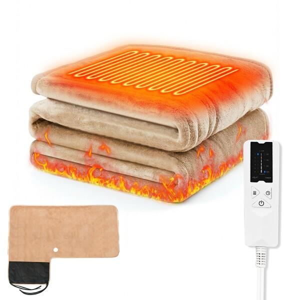 電気毛布 掛け敷き兼用 ふわふわ 厚手生地 3秒速暖 6段階温度調整 4段階タイマー 過熱保護 切り忘れ防止 省エネ ダニ退治 防臭抗菌 丸洗いOK 電気ブランケット 肩掛け 膝掛け 毛布 寒さ対策グッズ 暖房器具 ふんわりやわらか 冬のギ...