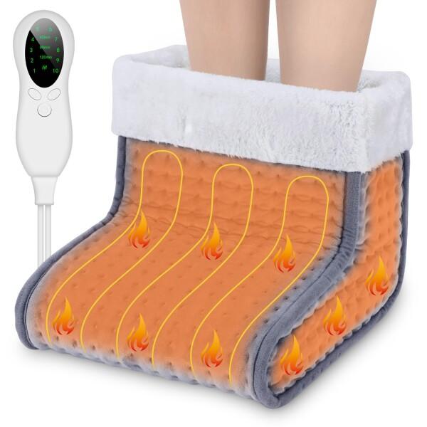電気足温器 フットウォーマー 10段階温度調節 足温器 足 温める グッズ デスクの下の使用に最適 速暖 3段階自動タイマー 足元 ヒーター フットウォーマー 足入れタイプ 省エネ 足首まで温める 洗える 過熱保護 柔らかフランネル 収納簡...