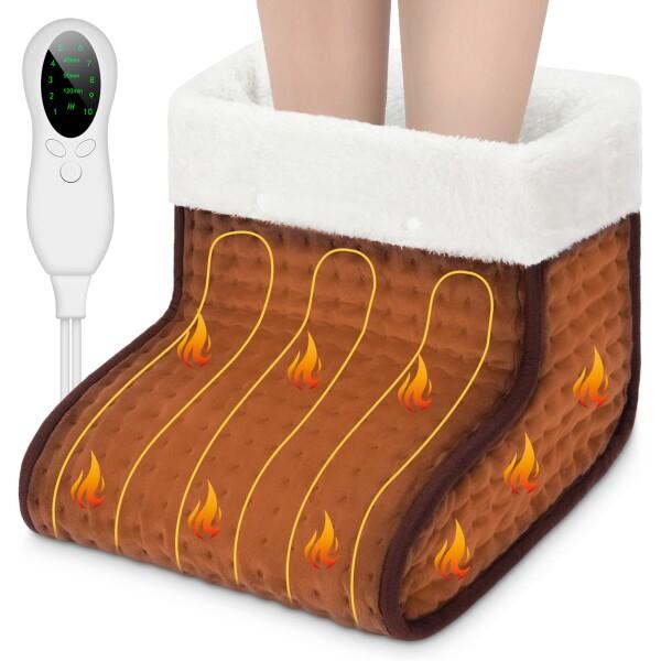 電気足温器 フットウォーマー 10段階温度調節 足温器 足 温める グッズ デスクの下の使用に最適 速暖 3段階自動タイマー 足元 ヒーター フットウォーマー 足入れタイプ 省エネ 足首まで温める 洗える 過熱保護 柔らかフランネル 収納簡...