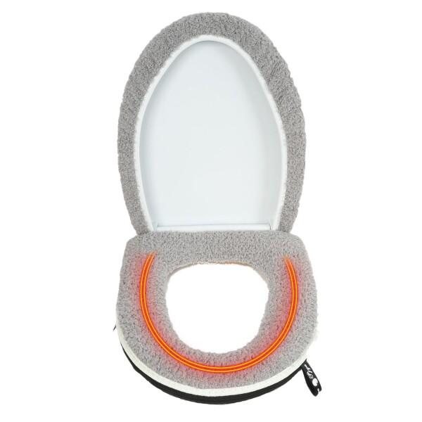 HANSHUMY 電熱便座カバー 43*38*2cm 35[度]〜55[度]調温 2H〜8H定時 加熱トイレカバー 発熱便座シート 便座ヒーター 暖房便座カバー ラムの綿毛 防水PU USB給電 O型 V型 U型 ずれない 洗える商品コード...