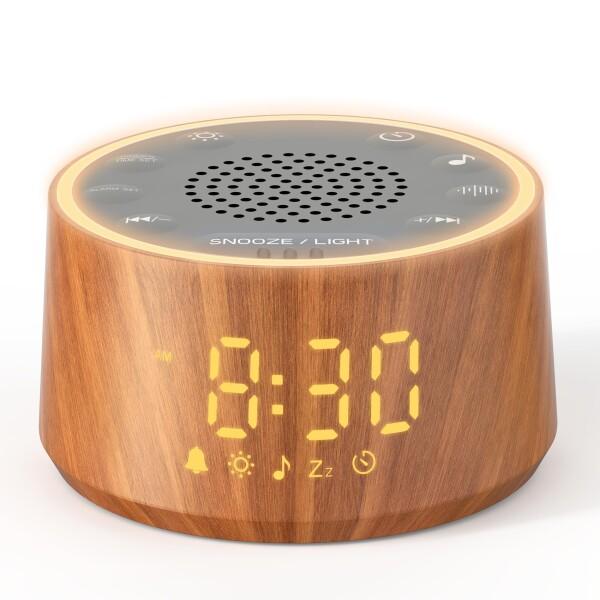 【発売日：2025年12月30日】Dreamegg ホワイトノイズマシン 25曲癒し音 目覚まし時計 おしゃれ 大音量 100dBスヌーズ機能付き USB給電式 デジタル 置き時計 ナイトライト 騒音対策 安眠 作業/勉強/読書/仕事/睡眠...