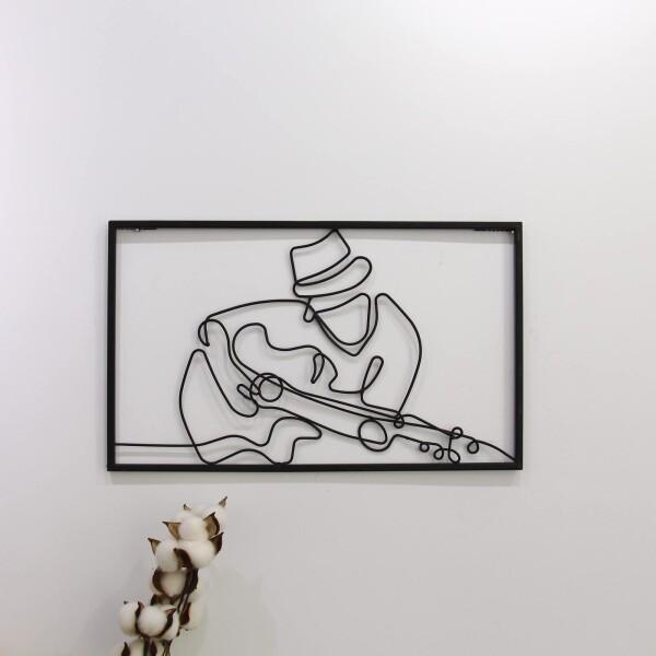 FKKA メタルギターアート、音楽部屋、リビングルーム、寝室、書斎用壁装飾 - ブラック商品コード：55081205659サイズ：長さ40.3 cm x 幅24.1 cmカラー：ブラック【100%ハンドメイド】- この音楽装飾は鉄線で作られ...