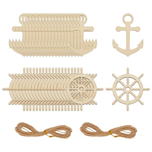 40個入り 2種類 木製船舵輪 木製アンカー・帆船・舵輪カット ドア吊り飾り ホームデコレーション ビーチテーマ 丈夫な木製素材商品コード：55081205661型番：WOOD-ME0001-08-JP58サイズ：マルチサイズカラー：木目【...