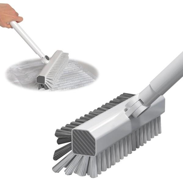 デッキブラシ 水切りワイパー 伸縮 お風呂掃除 ブラシ ベランダ 玄関 床 屋外 浴室 掃除 フローリング モップ 床掃除 掃除道具 玄関掃除 (ホワイト-V字型)商品コード：55081207778型番：FXS-1サイズ：幅25cm*長47...