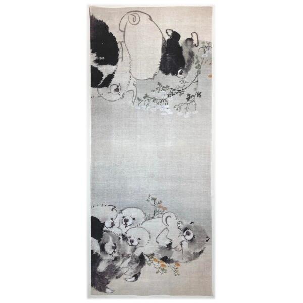 古今東西 手ぬく?い 長沢芦雪 菊花子犬図 縦柄商品コード：55081208104型番：rosetu-kiku-koinu-tateMaterial : コットンPattern : 花柄Theme : 動物Towel form type :...