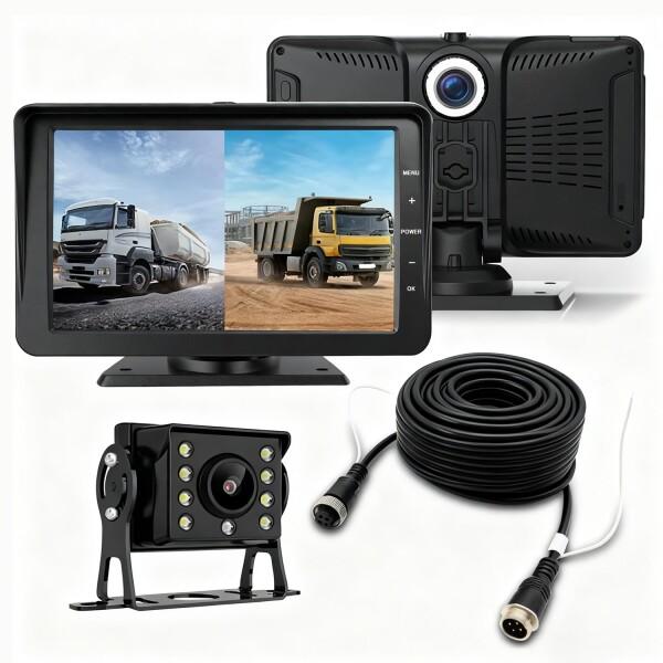 Stynxro バックカメラモニターセット 7インチモニター ドライブレコーダー対応 AHD 1080p ディスプレイ 150°広視野角 2分割画面 ミラー切替 ナイトビジョン機能 IP67防塵防水 12V~24V対応 SUV MPV 小型...