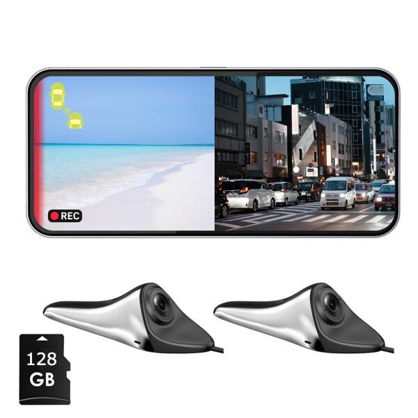 Lofily 電子サイドミラー &amp;ドライブレコーダー 6.25インチタッチパネルモニター&amp;カメラセット 1080P 録画機能付き 2分割画面 駐車監視 レンズ角度調整可能 簡単取り付け 日本語操作画面 日本取扱説明書 DC1...