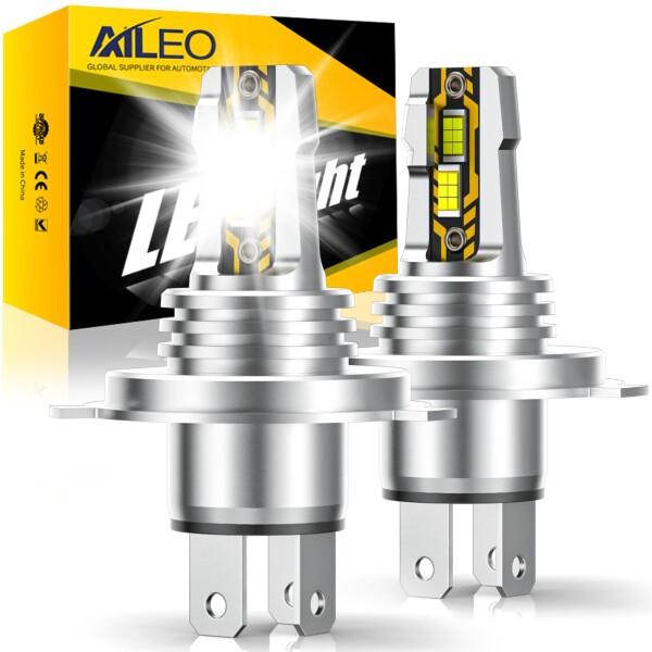 AILEO H4/HB2/9003 LED ヘッドライト 2026 年アップグレード 電球? 16000LM 超高輝度 3570CSPチップ 6500K クールホワイト バイクledヘッドライト h4 ハイビーム用 1:1サイズ プラグアン...