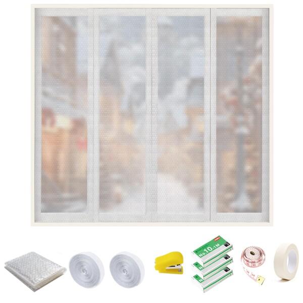 coolnice 窓用断熱フィルム 断熱シート 窓 防寒シート 窓 寒さ対策 冷気遮断 結露防止 保温 省エネ 節電 目隠し マジックテープ付き (長さ180cm x 幅120cm)商品コード：55081243446型番：coolniceサ...