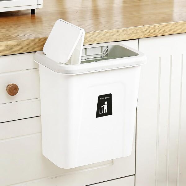 Innovista 壁掛け ゴミ箱 フタ付きゴミ箱 蓋付き 10L 取り付け可能 屋内コンポストバケット キッチン 生ゴミ ごみばこ バスルーム ベッドルーム オフィス トイレ 幅27×奥行17×高さ28cm商品コード：5508124387...