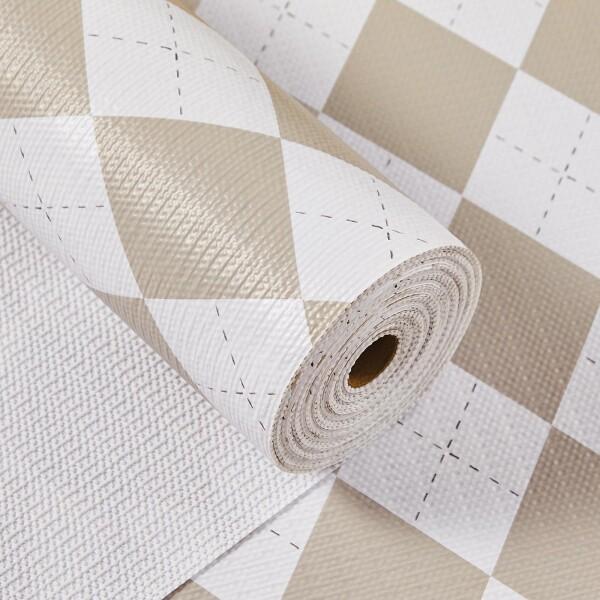 Beautyhero食器棚シート キッチン シェルフライナー 洗える 滑り止めシート 食器や調理器具のズレ防止に 引き出しシート すべり止めマット 保護シート 棚や引き出しのキズや汚れを防ぐ カット可能(ライトブラウン ダイヤ柄,30x60...