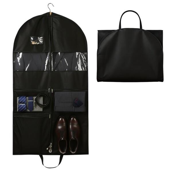 ガーメントバッグ スーツカバー 不織布 喪服 メンズ 服 収納ケース 衣類カバー 礼服 靴 収納 衣装カバー 持ち運び ガーメントケース ドレスカバー シューズポケット付き (110cm)商品コード：55081245331型番：2510GB...