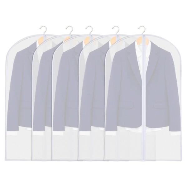 LONGSHINING 衣類カバー 洋服カバー 5枚セット 衣装カーバ スーツカバー 60*100cm ホコリ除け 湿気とり 防カビ ファスナー式 半透明式 繰り返す使用可能 型崩れ防止商品コード：55081245343型番：JP-2614...