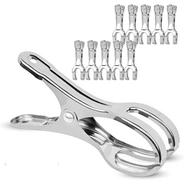 rinda 洗濯ばさみ 洗濯バサミ ステンレス  竿止め 布団 物干し 竿 ストッパー 強力 錆に強い商品コード：55081246024型番：r4-7＃51＿210506＿2サイズ：20個組カラー：銀?10個セット、中サイズ各種もございます...