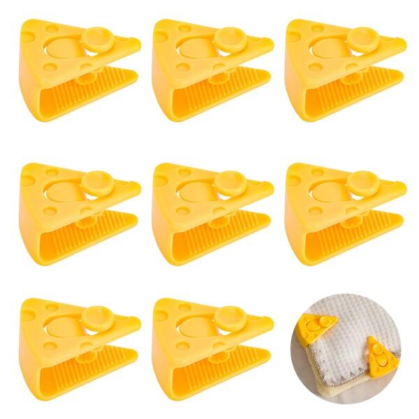 EsiFare 布団 クリップ ズレ防止 8個セット 可愛い チーズ ふとんクリップ 強力 無針アンチシフ 布団クリップ 滑り止め 取り付け簡単 軽量でコンパクト多機能 布団固定器 シーツ ブランケット 布団 毛布 マットレス カーテン用商...