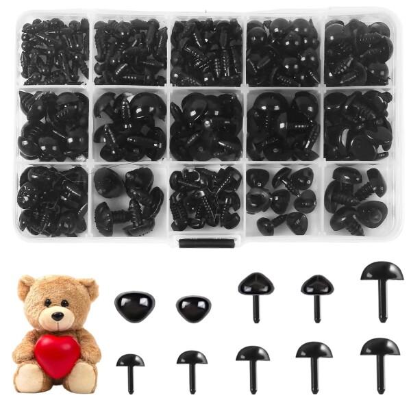 ぬいぐるみ 目 パーツ 手芸キット 黒目 目玉 鼻ールアイドールメ 安全三角形鼻 1000個入りドールメイキング さし目 ぬいぐるみ目 パーツ 教育 学校 愛好家向け モールアート キット手芸 DIY 手作り商品コード：5508124978...