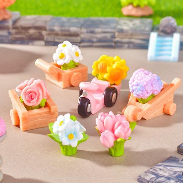 Charming Club バレンタイン ミニチュア 置物 10点セット 10タイプ 薔薇 バラ ひまわり 花車 雰囲気メーカー オーナメント 撮影小道具 車内 玄関 飾り付け ギフト (バレンタイン-A1)商品コード：5508125139...