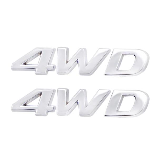 Generic 2個 4WD ３Ｄメタル 車のステッカー エンブレムバッジデカール トラック、SUV、RV、小型オートバイに適するアクセサリー (銀)商品コード：55081258633型番：KKWZJH4Wカラー：銀高品質な自動車ロゴの交換...